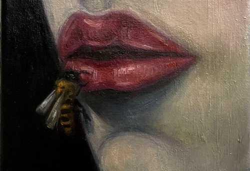 Картина маслом на холсте пчела