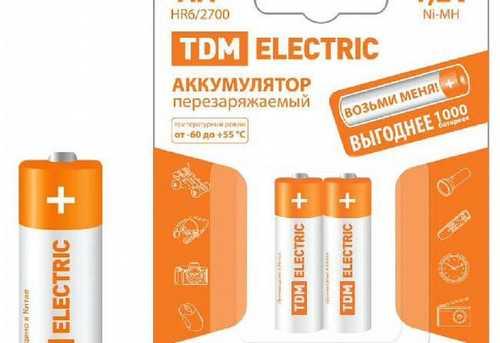 Аккумулятор TDM AA-2700 mAh Ni-MH BP-2 (1шт)