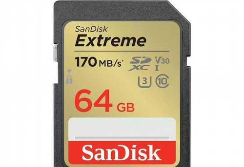 Карта памяти SanDisk Extreme SD UHS I 64GB sdsdxv2