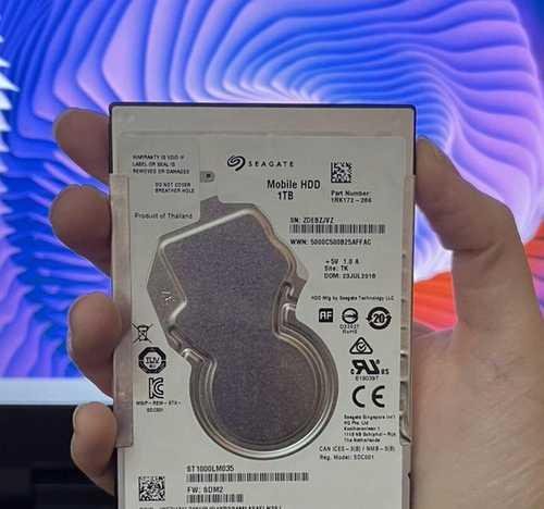 Жёсткий диск на 1000гб SATA 2,5"Seagate в отл/сост