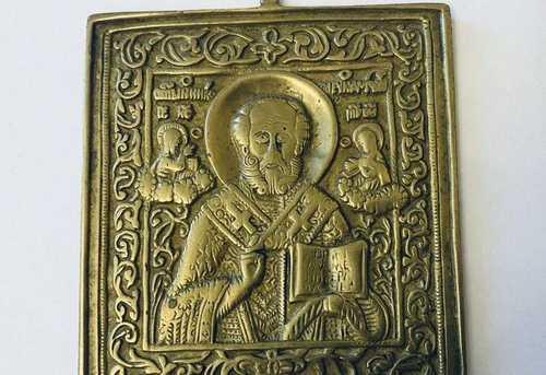 Икона бронза Святитель Николай Чудотворец