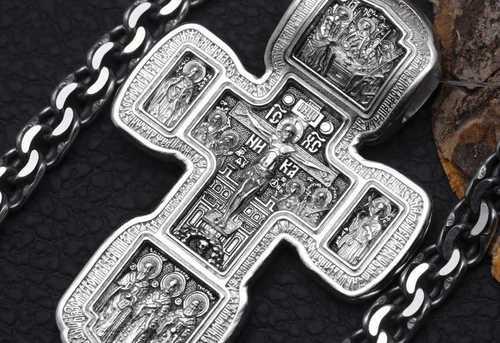 Крестик большой серебряный нательный православный