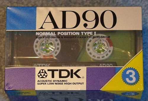 Аудиокассета TDK AD 90 релиз-1987 (Pack-3 Japan)