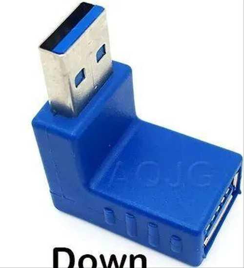 Угловой адаптер Down 90 градусов USB3.0 на USB3.0