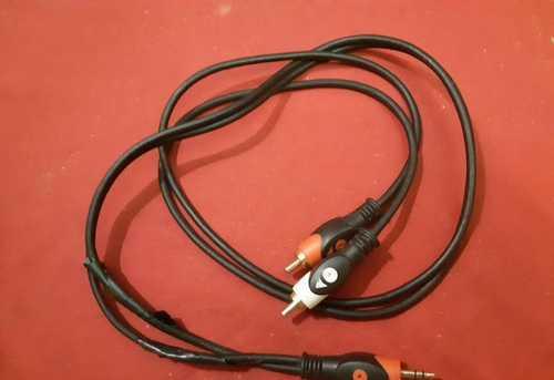 Аудио кабель AUX, тюльпаны 2 RCA - 3.5 Jack