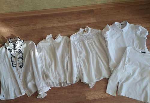 Школьная белая блузка для девочки 140-146