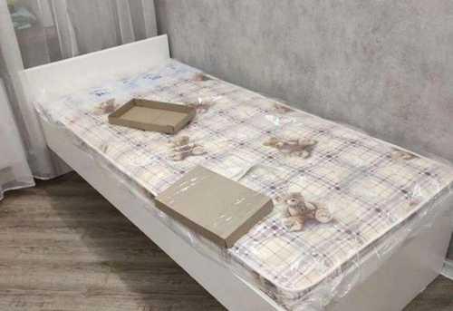Новая белая кровать 90*200 см