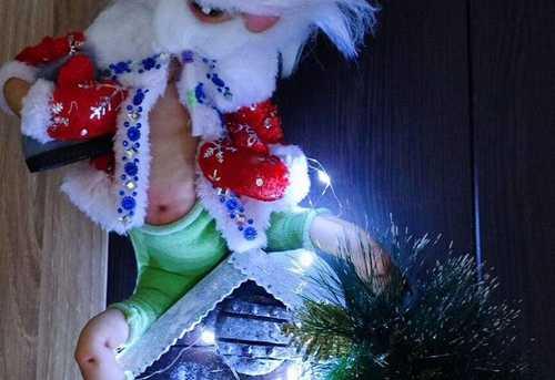Кукла часы Дед Мороз
