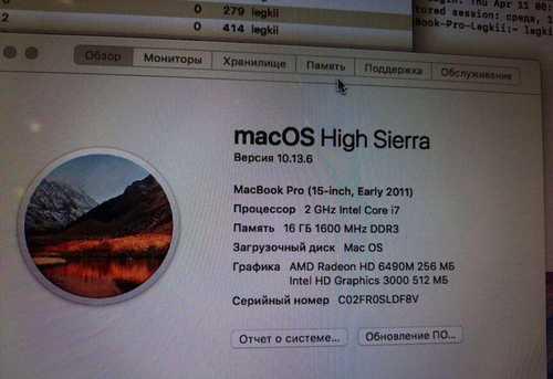 Macbook pro 15 2011 a1286 мат. Плата