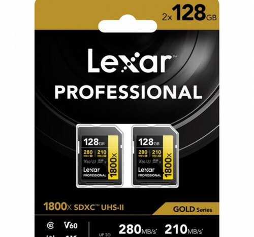 Карта памяти lexar SD 128 gb 1800x 2шт