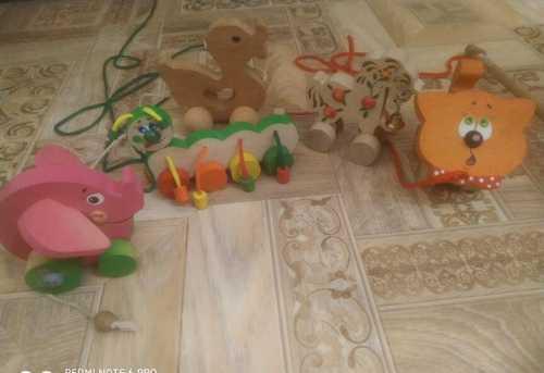 Развивающие детские каталки,деревянные игрушки
