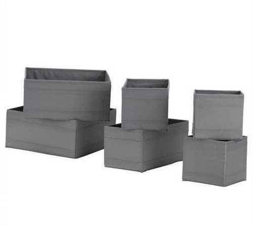Новый набор коробок Скубб Икеа 6 шт серый