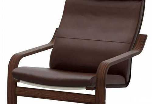 Кресло кожаное IKEA poäng/икеа поэнг коричневый