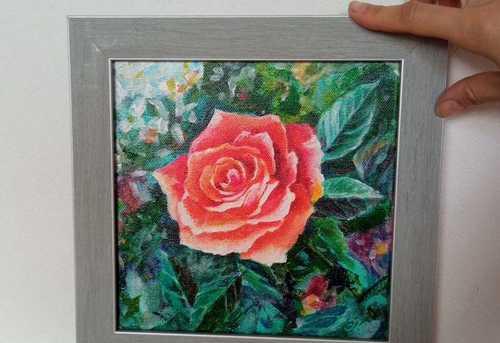 Картина акрилом "Роза ", на холсте