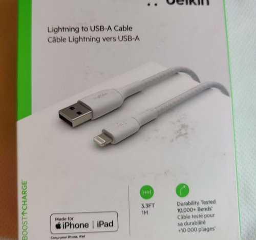 Кабель Belkin lightning новый