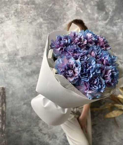 Букет синие розы, кружевные розы
