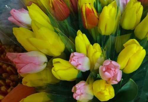 Тюльпаны и мимоза к 8 Марта