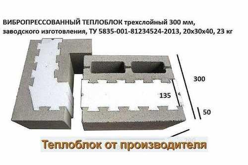 Теплоблок Теплостен вибропрессованный