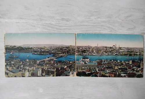 Старинные открытки Константинополь панорама порт