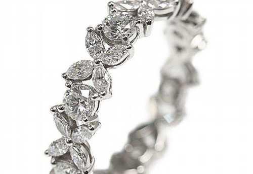 Золотое кольцо Tiffany с бриллиантами 2.5 ct