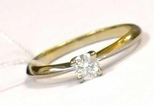 Кольцо с бриллиантом из белого золота 585