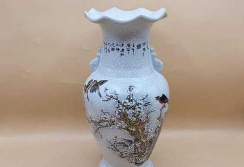 Ваза для цветов фарфор керамика Птицы Старый Китай