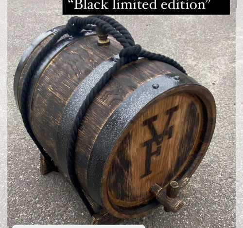 Бочка дубовая 10 л Premium "Black limited edition"