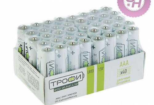 Батарейка алкалиновая "Трофи" Eco, AAA, LR03-40BOX