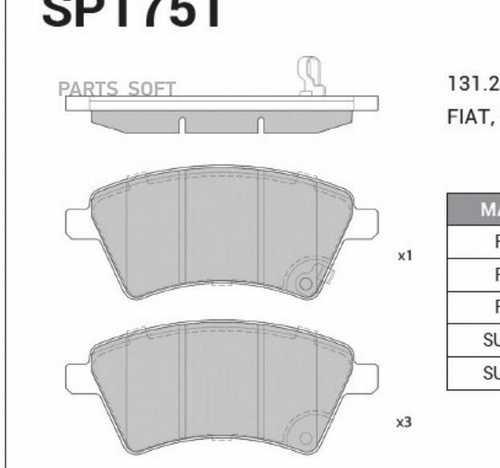 Sangsin brake SP1751 Колодки тормозные suzuki SX4 06- (Венгерская сборка) передние SP1751