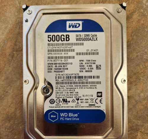 Жесткий диск Western Digital 500GB