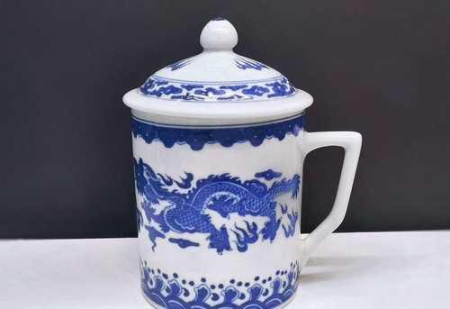 Кружка сине-белая с китайским орнаментом