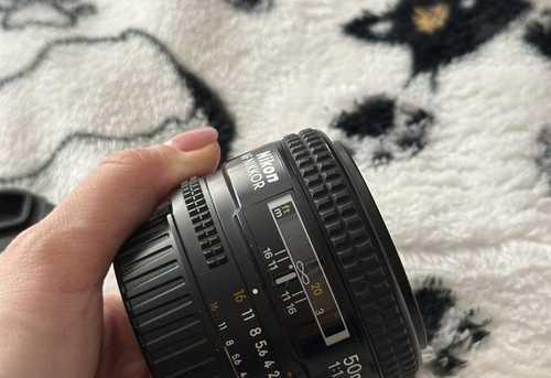 Объектив Nikon 50mm f/1.4D AF Nikkor, черный
