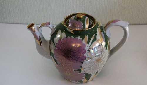 Чайник доливной с цветочным декором, фарфор