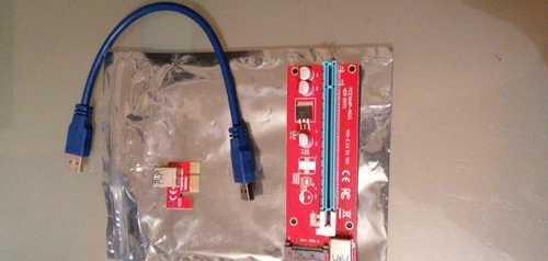 Райзер PCI-E SATA ver007s X1- X16 USB 3.0