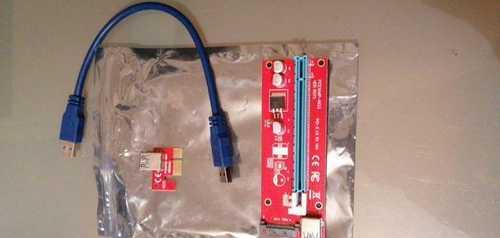 Райзер PCI-E SATA ver007s X1- X16 USB 3.0