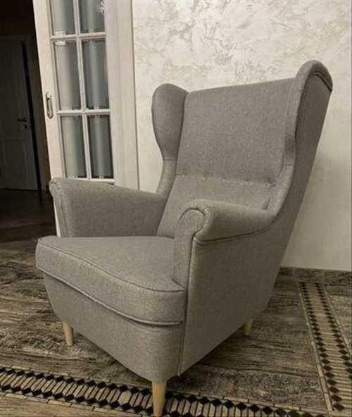 Кресло с подголовником, Шифтебу светло-серый