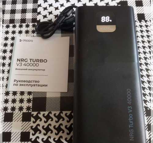 Внешний аккумулятор Deppa NRG Turbo V3 40000mAh