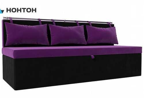 Кухонный прямой диван Метро микровельвет фиолетовы