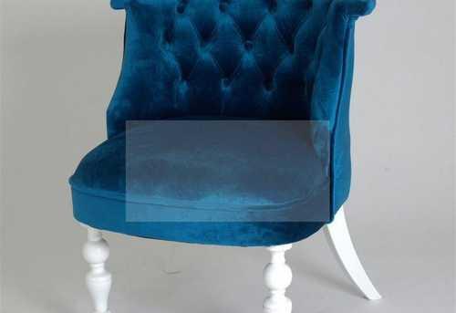 Кресло Бархат эмаль белая 34 - королевский синий
