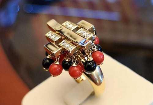 Золотое кольцо в стиле Cartier с бриллиантами
