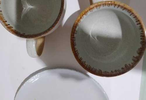 Кружки для чая,тарелки серые nuova casa