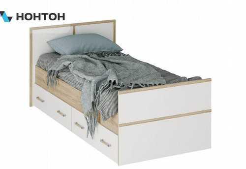 Кровать Сакура 0.9 м дуб сонома / белый