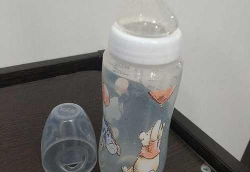 Бутылочка пластиковая Nuk, 0-6, соска силиконовая