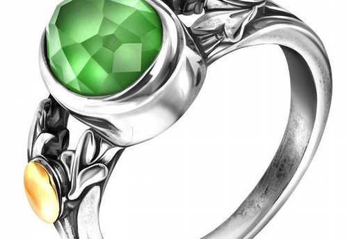 Серебряное кольцо Yaffo с зеленым кварцем
