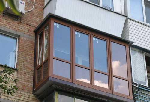 Балкон панорамный коричневый