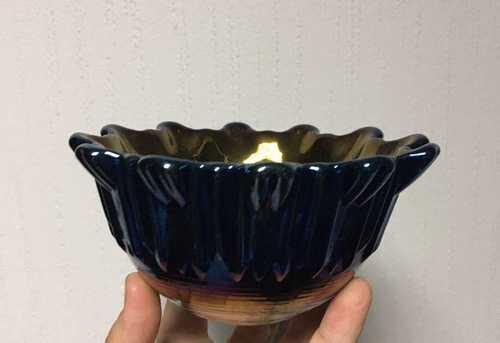 Конфетница ваза кобальт перламутр