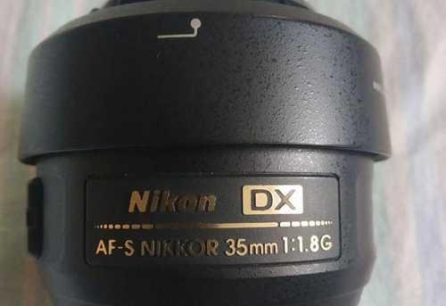 Объектив Nikon DX AF-S nikkor 35 mm.1-1.8G