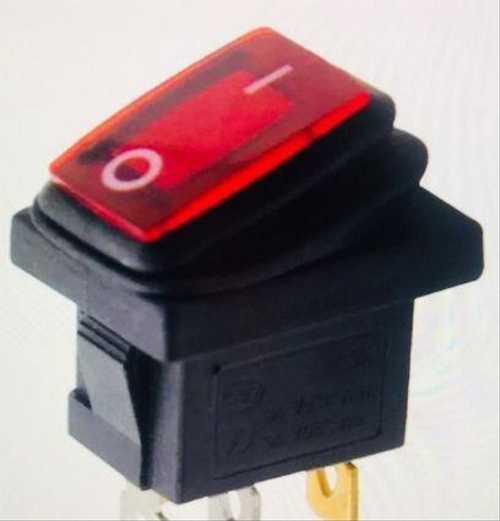 Переключатель клавишный красный с подсветкой KCD1