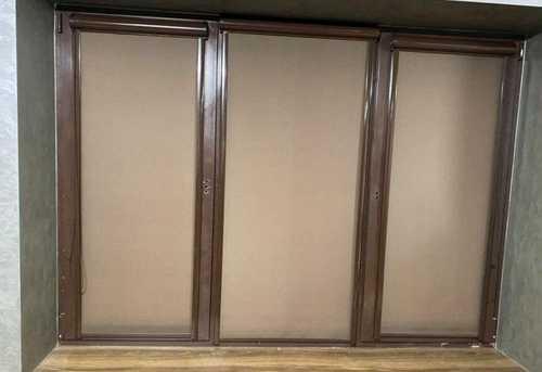 Рулонные шторы в коричневом коробе РКК-3707