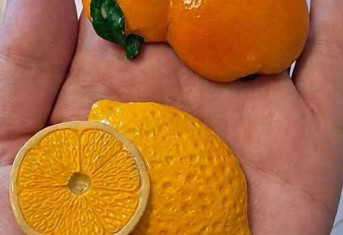 Сочные Плоды лимона и апельсина 2 шт